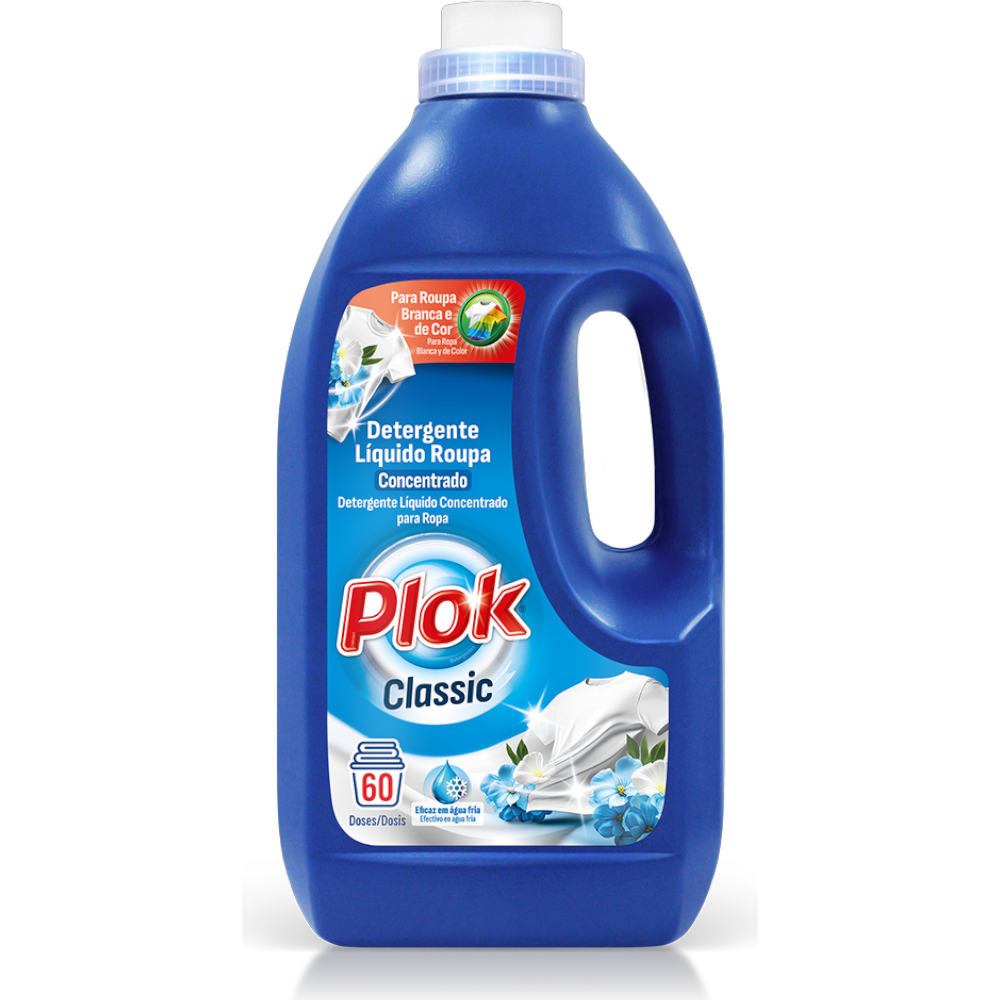 Plok Detergente Roupa Classic 3Lt - 60 Doses - Mundo Limpo